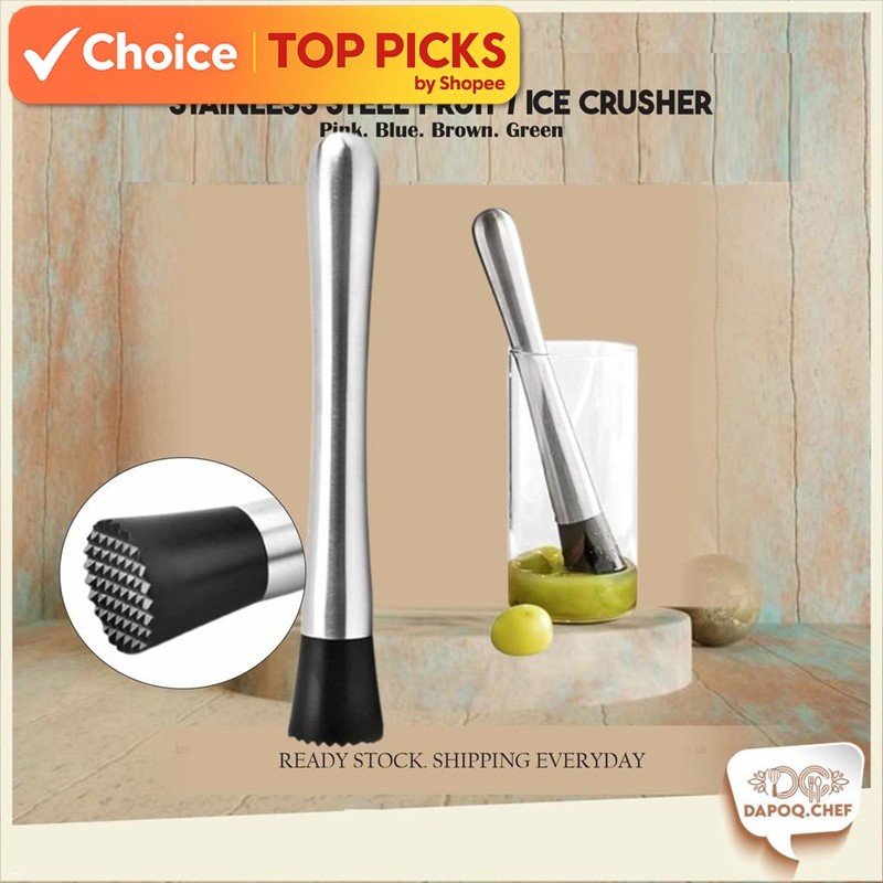 DC Stainless Steel Cocktail Muddler Bar Tool – Fruit Masher, Ice Mixer ...