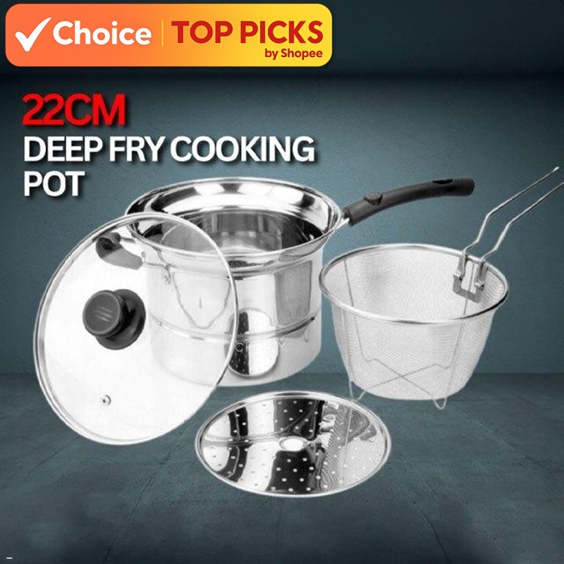 Multifunction Cooking Pot Pan Set (4 Pcs) - Suitable For Deep Fry ...