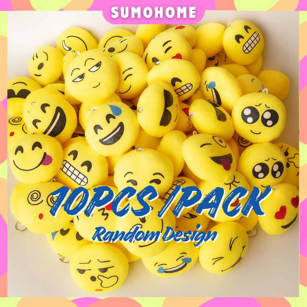 Emoji Plush Keychain – 10Pcs/Pack 8cm | Comel Pendant Bantal Gantung ...