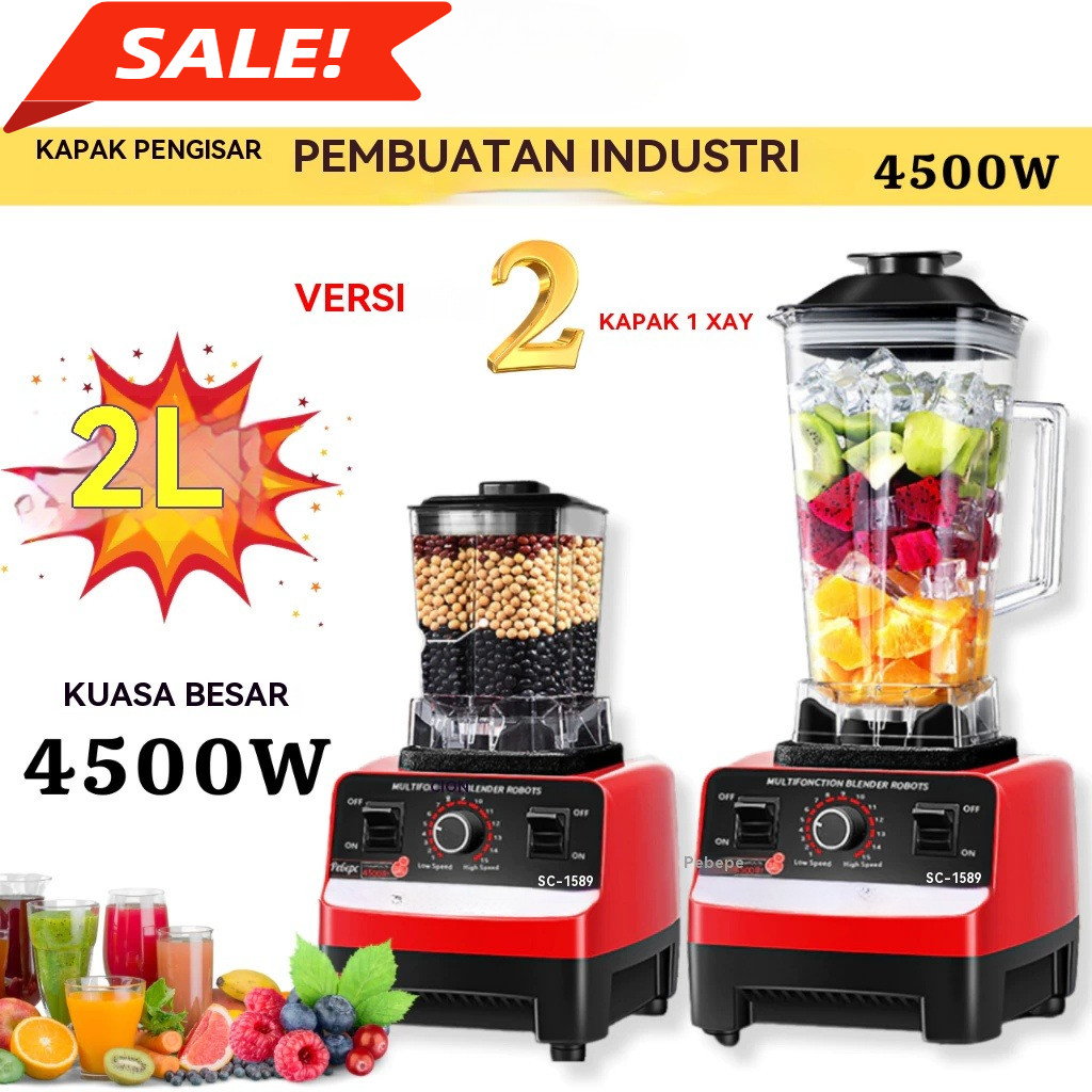 Heavy Duty blender 2 IN 1 Full SET blender Pengisar 2L Juicer Ice ...