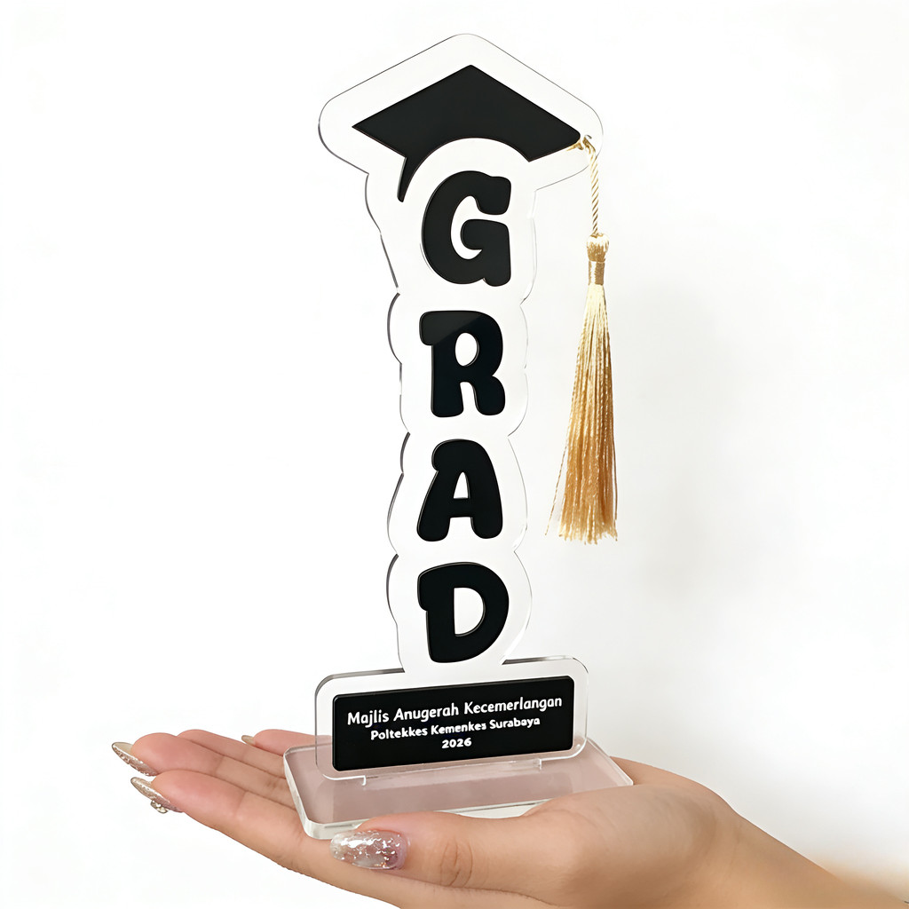 Grad Trophy Acrylic Graduation Custom Graduation Trophy | Shopee Malaysia