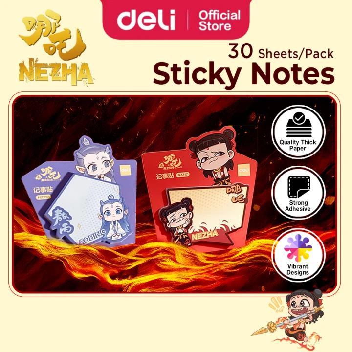 Deli Nezha Sticky Notes 30sheets Memo Book Mark Notepad Strong Adhesive ...