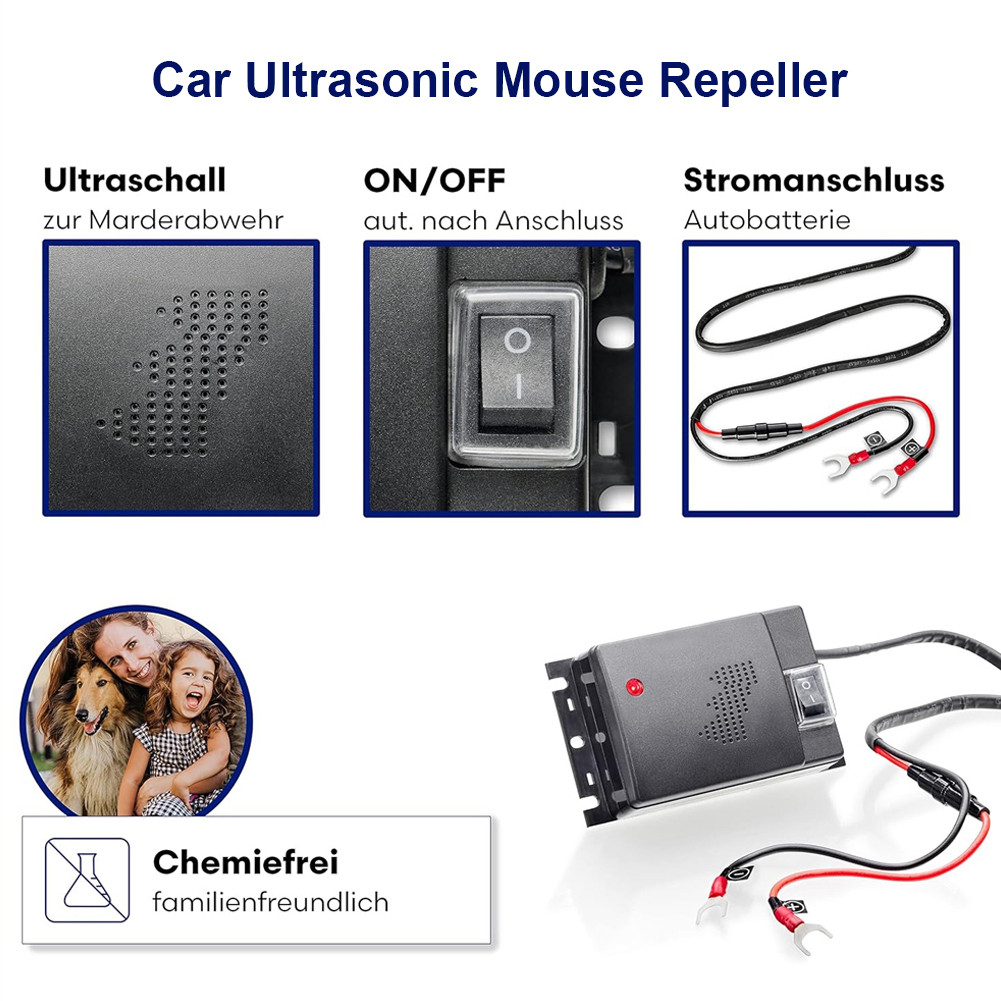 Rodent Repeller Circuit Protection Ultrasonic Car Rat Repellent Self ...