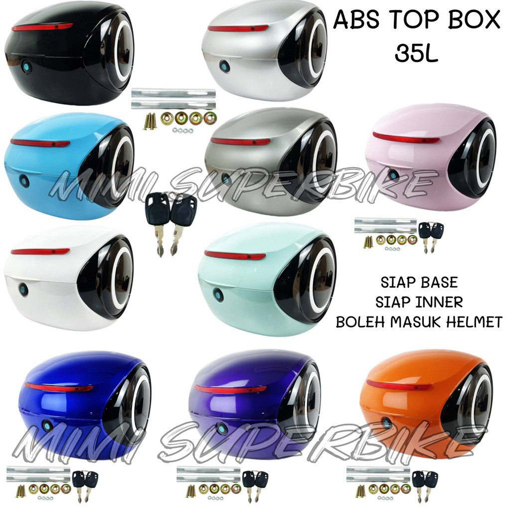 MOTORCYCLE TOP BOX SIPUT ALIEN 35L ABS PP MATERIAL UNIVERSAL GIVI KAPPA ...