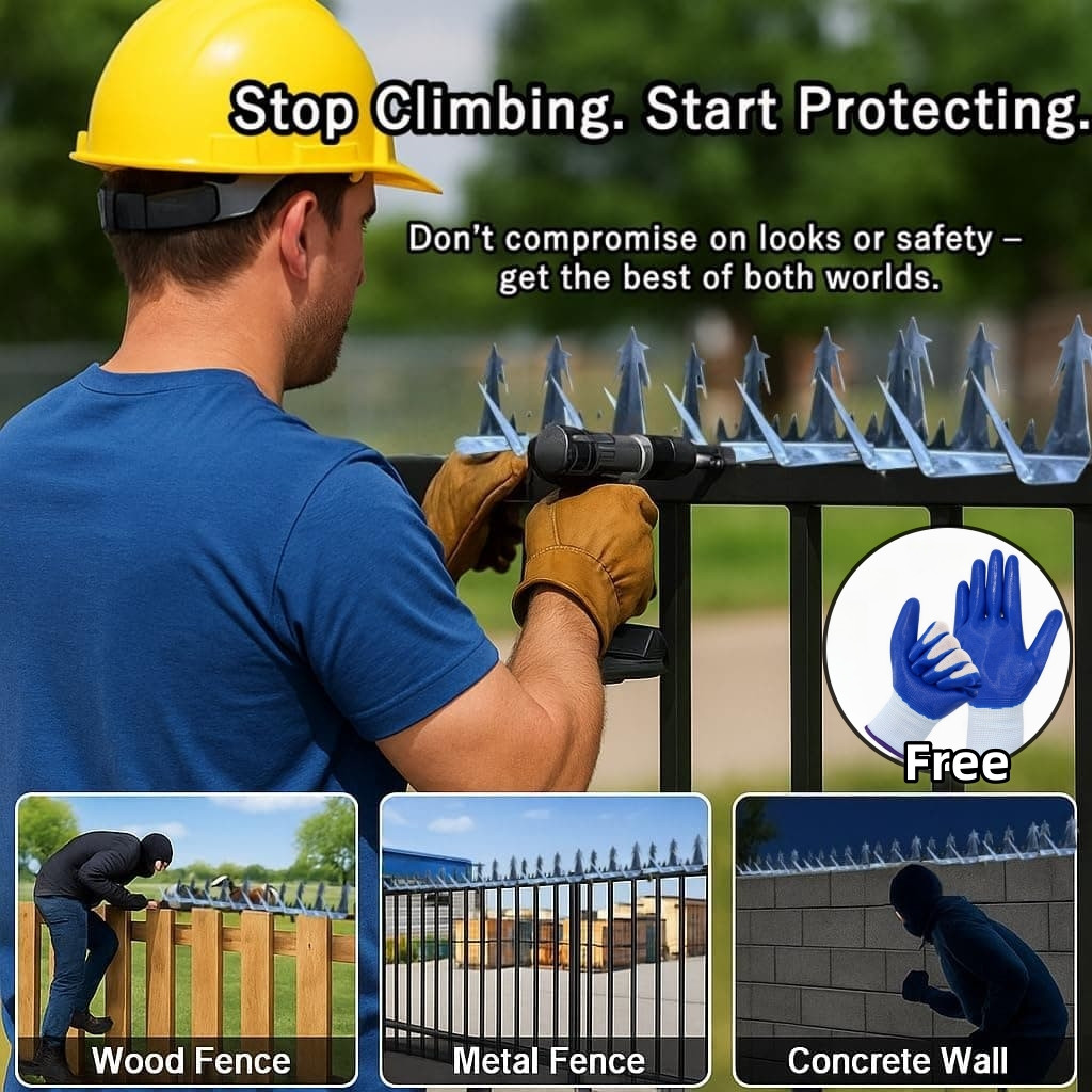 Anti Climb Fence Barb Hot Dip Galvanised / Security Wall Fencing Spikes ...