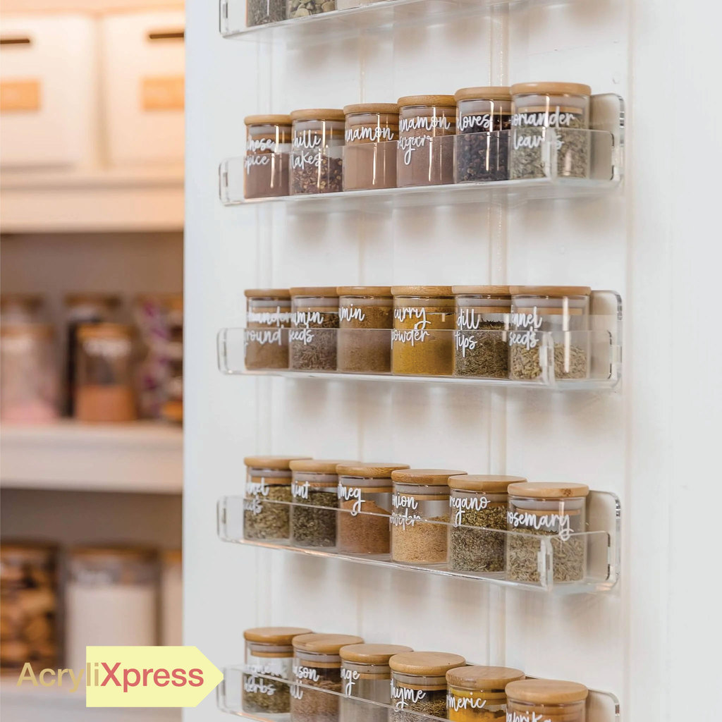 Kitchen Rak Rempah Spice Rack Acrylic Rack Spice Jar Seasoning Storage ...