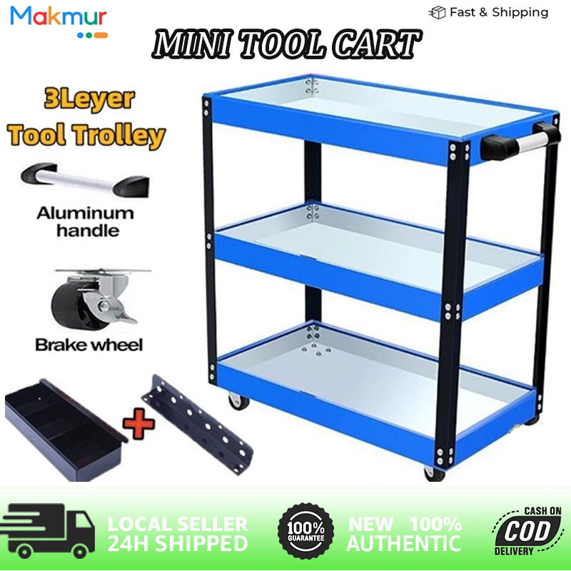 3 Layer Steel Car Tools Rack MaintenanceTool Cart Three Layers Rack ...
