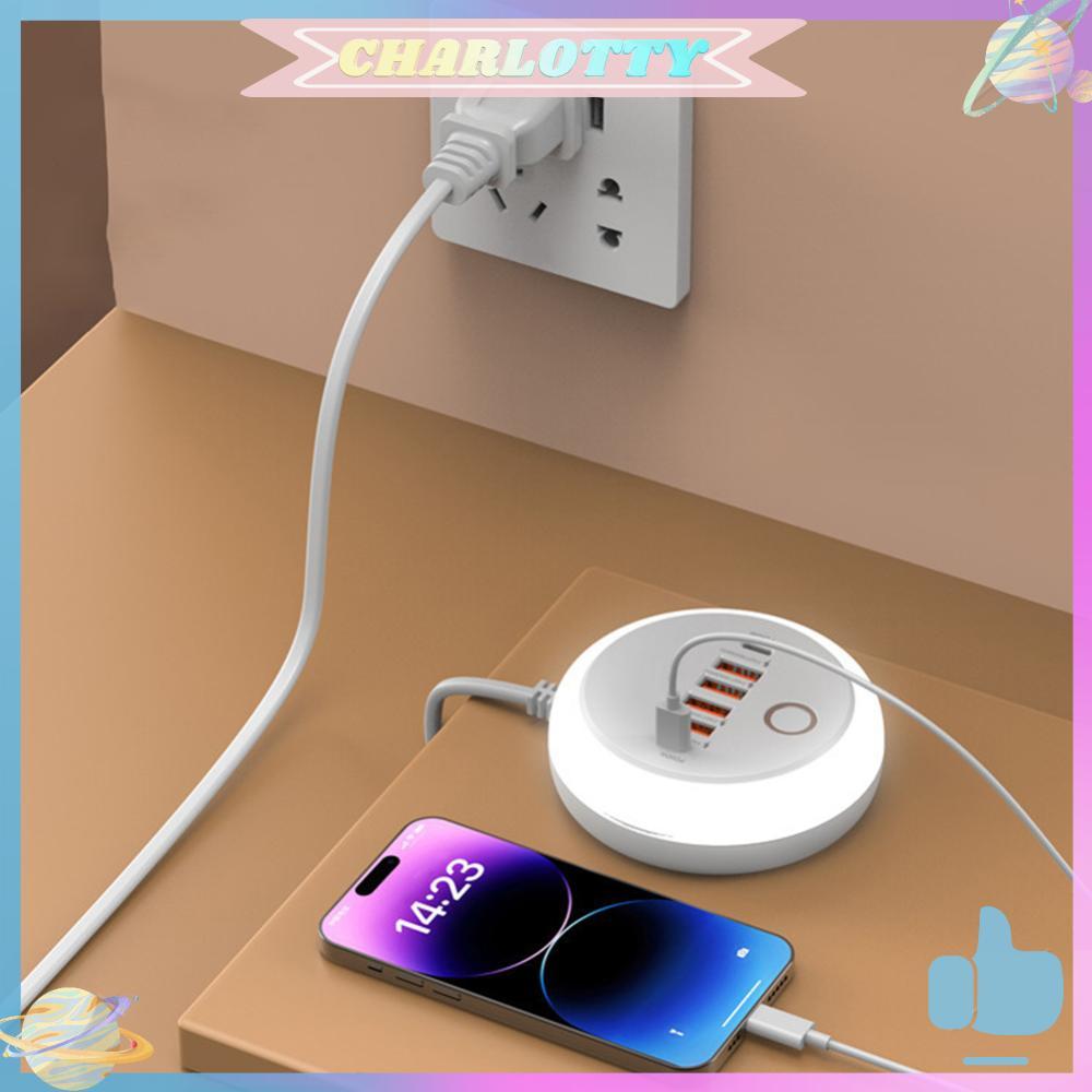 CHA PD20W Fast Charging Wall Charger with LED Light 2 Type-C+4 USB for ...