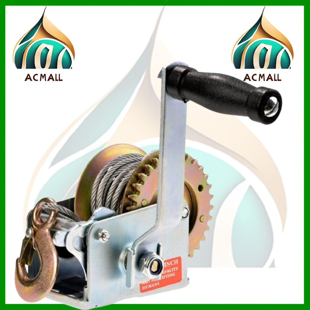 Hand Winch C/W GALV STEEL WIRE ROPE Crank Gear Steel Cable For 4x4 ...