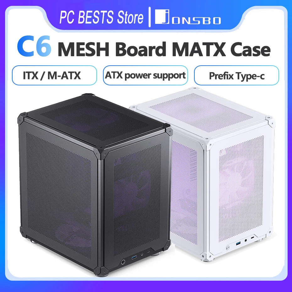 Jonsbo C6 Case Matx Itx Mesh Boards Type-c Atx Power Supply 200-255mm ...