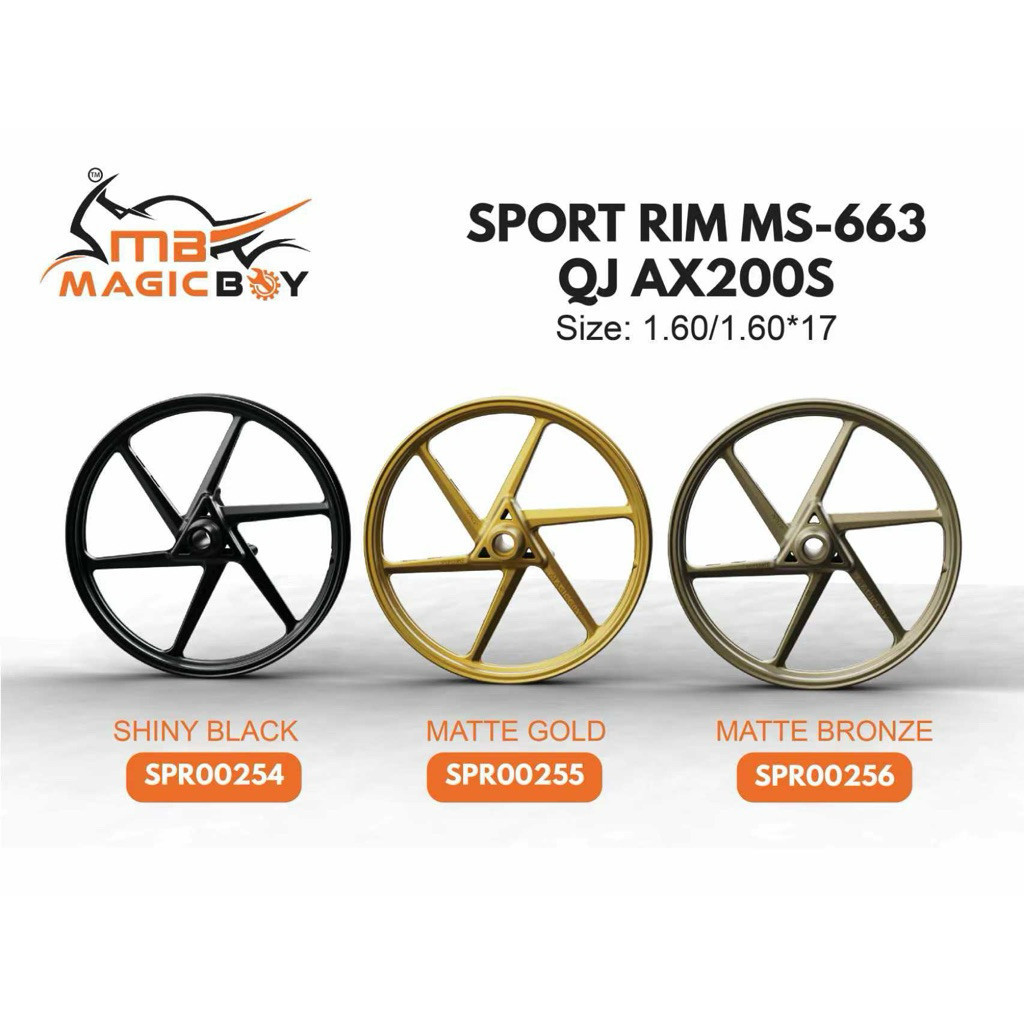 MAGIC BOY SPORT RIM MS-663 QJ MOTOR AX200S / AVETA NOVA 160 | Shopee ...