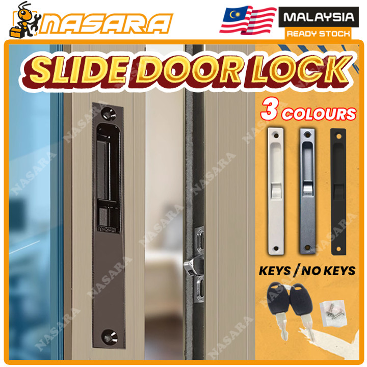 Nasara A5 A6 Sliding Glass Door Handle Lock With / Without Key Slide ...