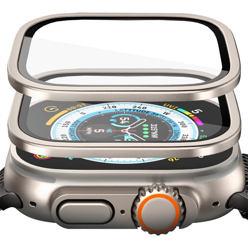 Aluminium Alloy Case+Tempered Glass for Apple Watch Ultra 3/2 49mm Anti ...