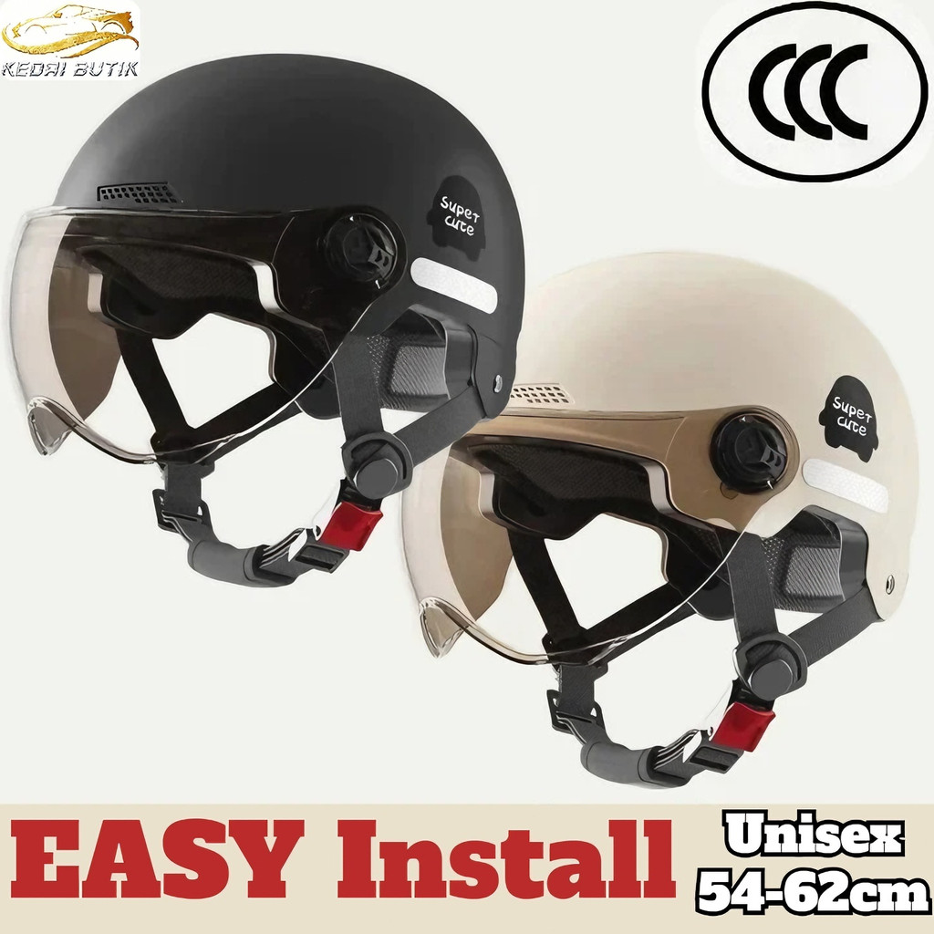 Unisex Motor Helmet Topi Keledar Motorcycle Half Helmet Half Face Shell ...