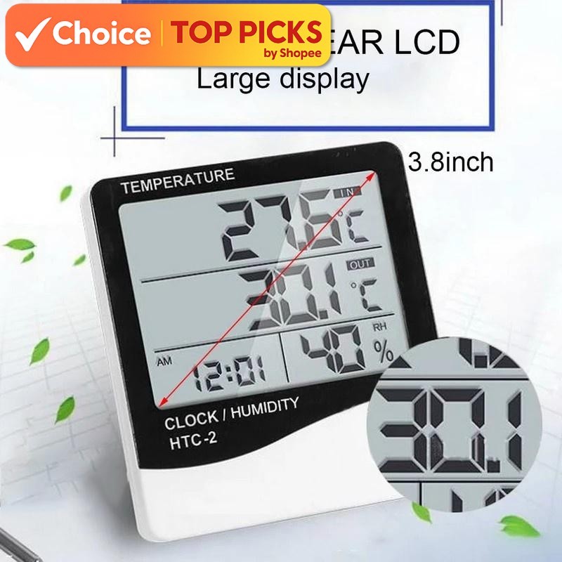 LCD Electronic Digital Temperature Humidity Meter Indoor Outdoor ...