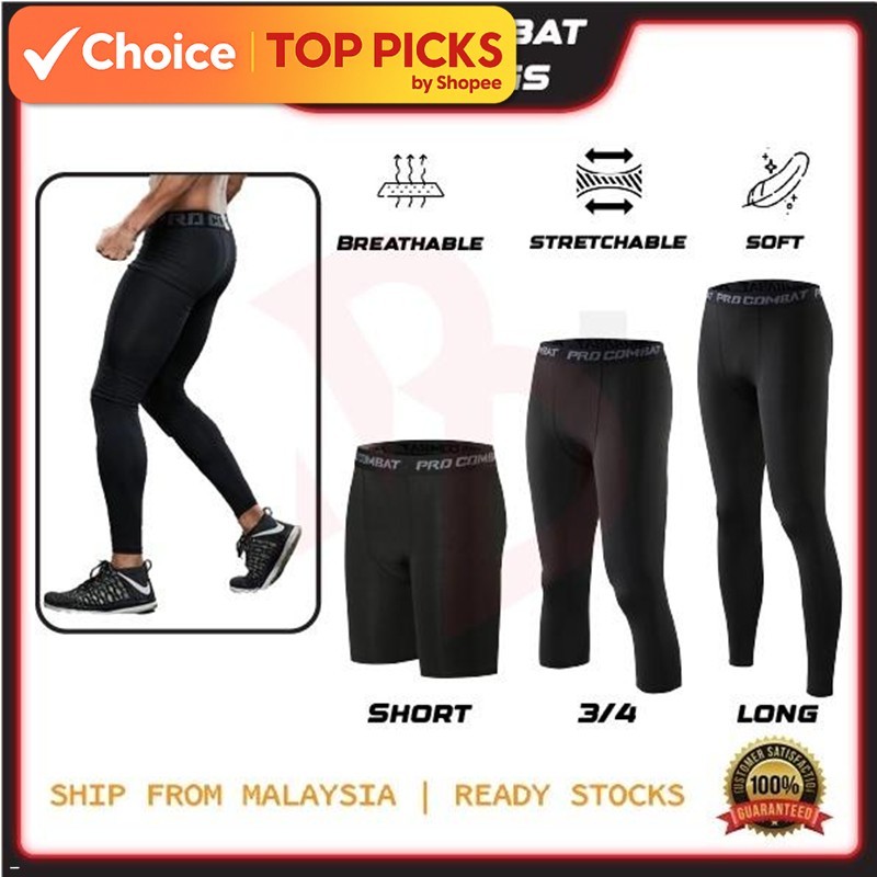 Pro Combat Tight Pant Man Sport Legging Men Seluar Tight Lelaki Bola ...
