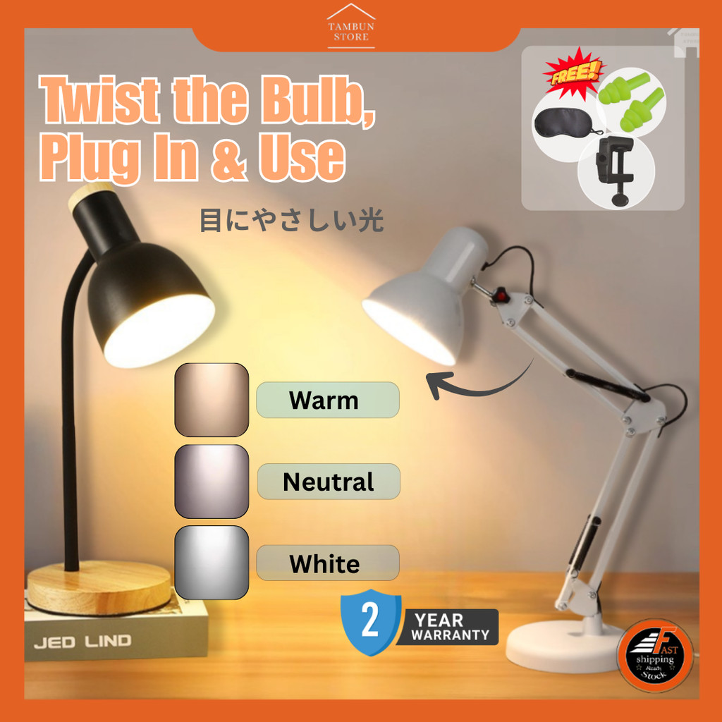 Malaysia 2 Pin Plug Smart LED Table Lamp Lampu Meja Belajar Modern ...