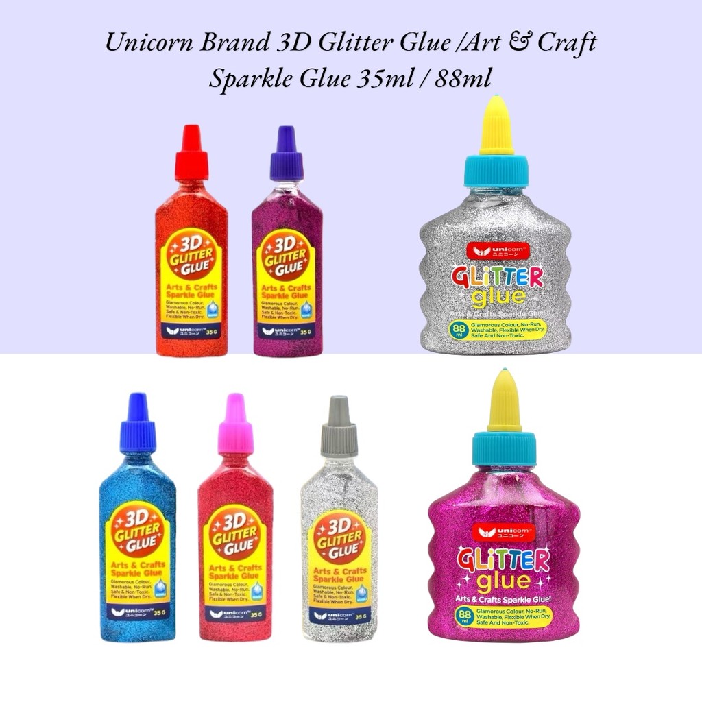 Unicorn 3D Glitter Glue / Arts and Crafts Sparkle Glue | Shopee Malaysia