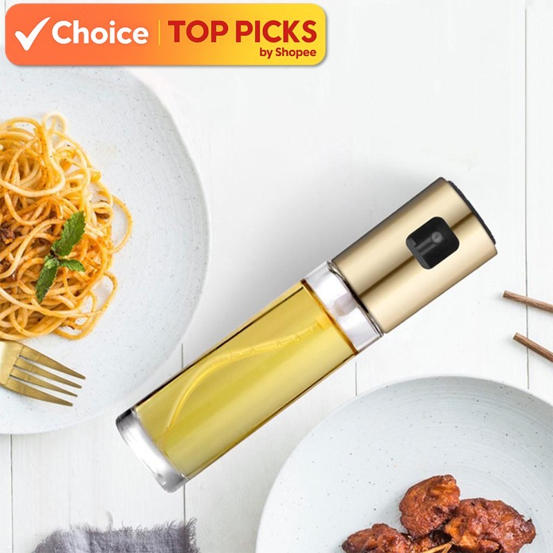 Mojomore Glass Oil Spray Bottle Push Spray Dispenser for Cooking, BBQ ...