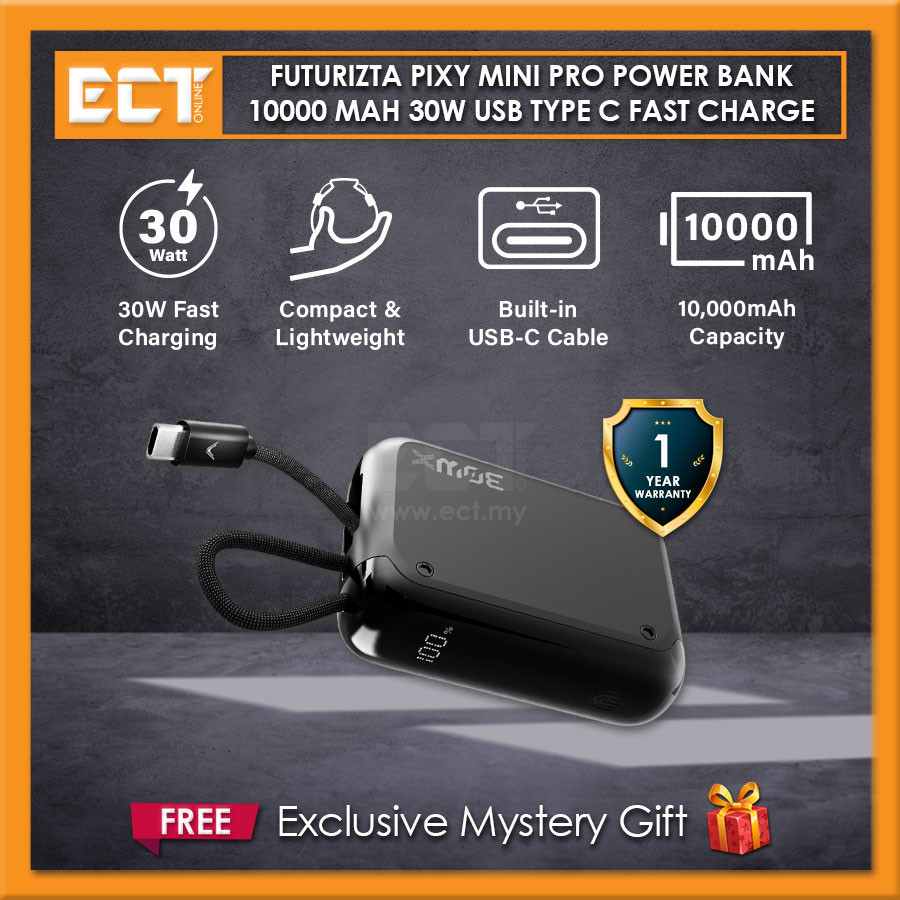 Futurizta Pixy Mini Pro Power Bank 10000 mAh 30W USB Type C Fast Charge ...