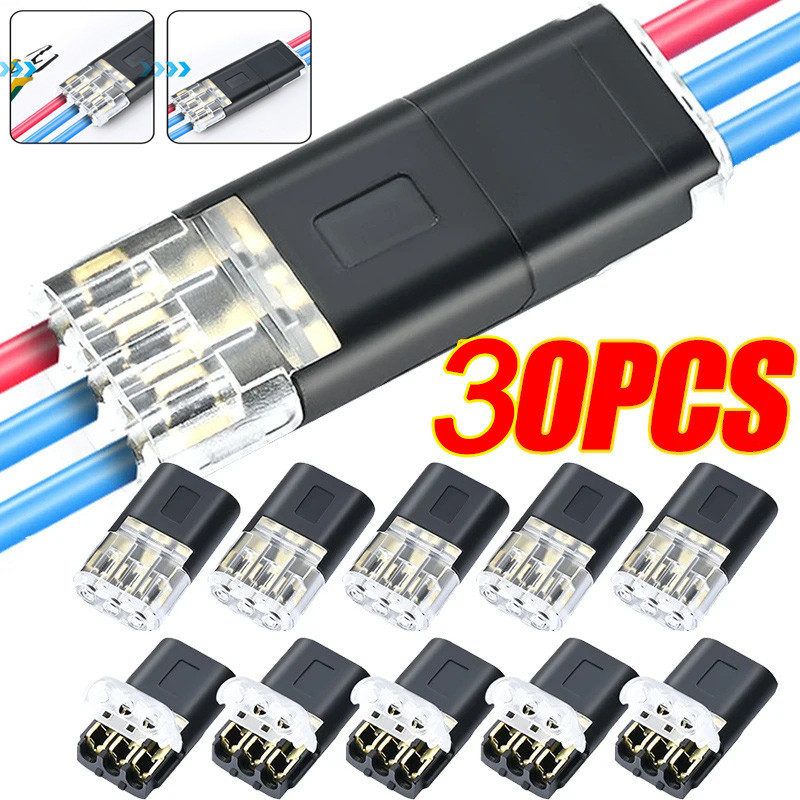 3-Pin Plug Electrical Connector 3-Wire Interchangeable Quick Wire ...