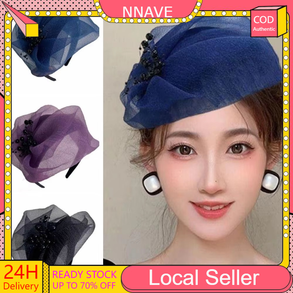 Mesh Headband Retro Half Hat Hair Accessories French Dinner Party ...