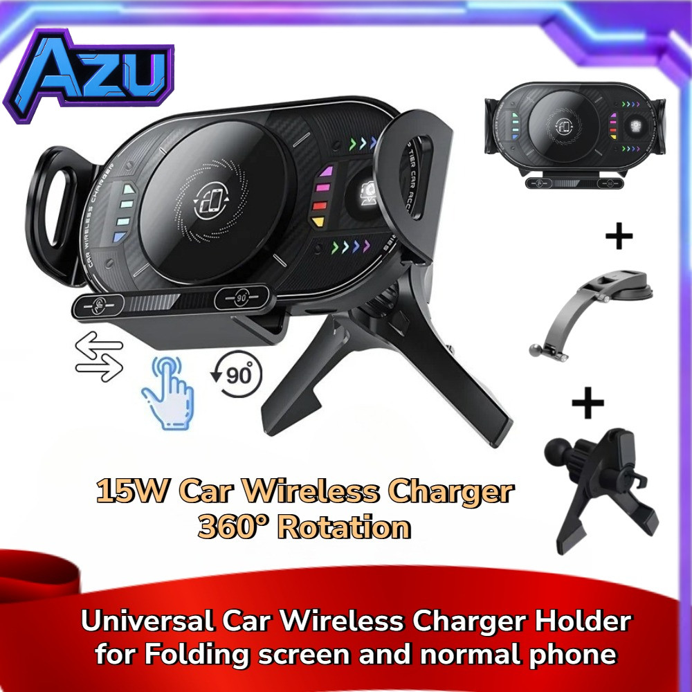 Universal A3 15W Fast Wireless Charging Car Mount LED 360° Rotation Car ...