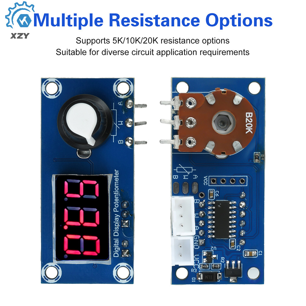 5K/10K/20K LED Digital Display Single-Channel Potentiometer 3-Digit ...
