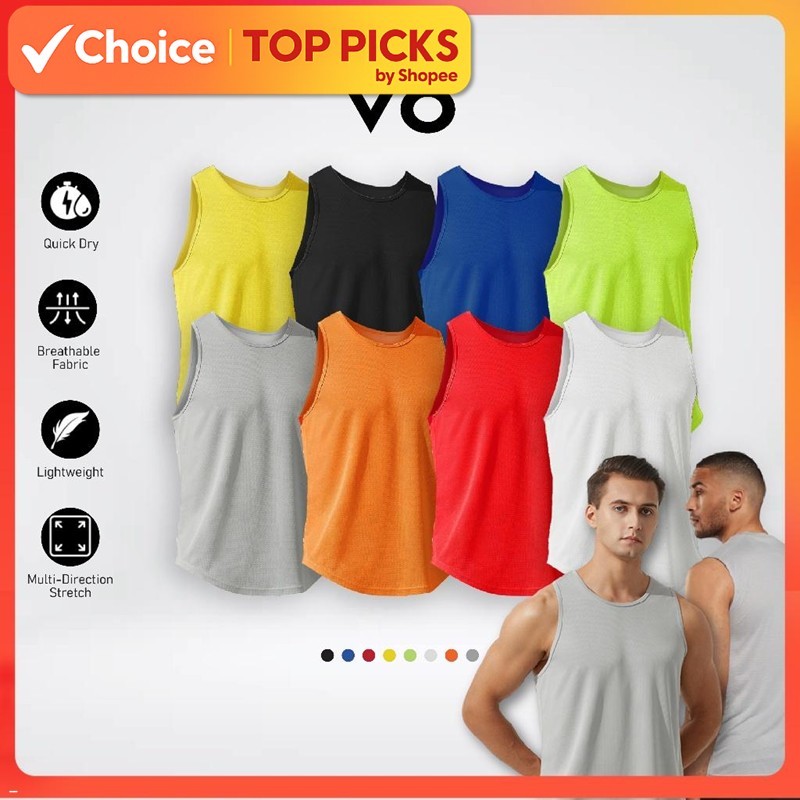 ADVO Microfiber Singlet Men Round Neck Sleeveless Baju Lelaki Plain ...