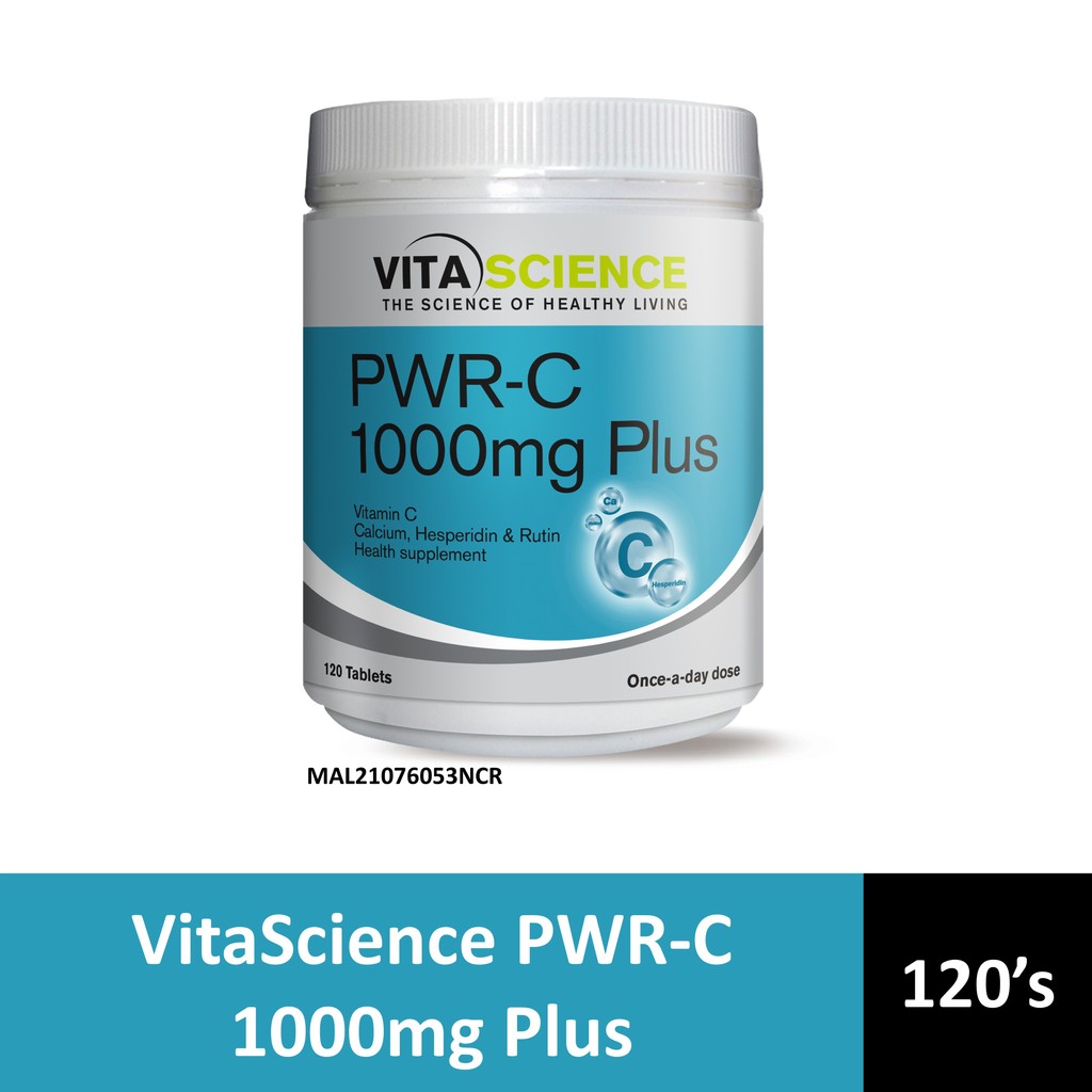VitaScience PWR-C 1000mg Plus Tablet 120's (Acid-Free Vitamin C ...