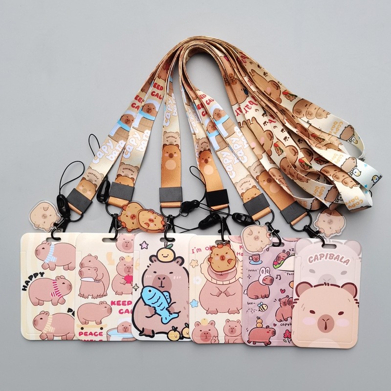 Amazon Cute ins Style Cartoon Bus Card Holder with Neck Lanyard Student ...