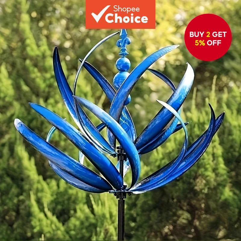 Self-Powered Metal Kinetic Art Harlow Wind Spinner Rotator - Battery ...
