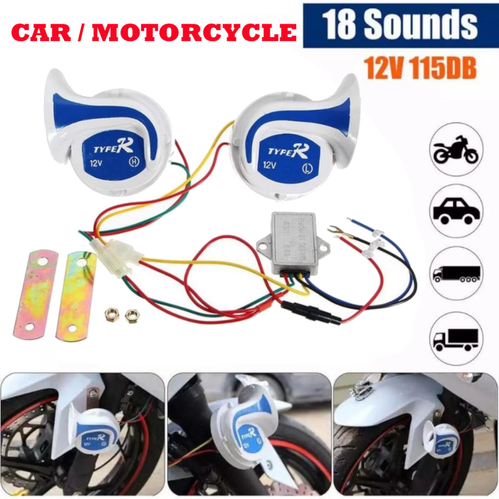 MUSIC BM HORN 18 Sound 115db Car Lorry TYPE R Digital Electric Magic ...