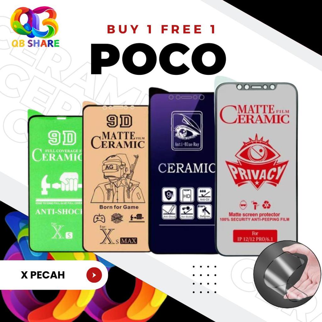 (BUY 1 FREE 1) Ceramic Screen For POCO | SCREEN PROTECTOR CERAMIC ...