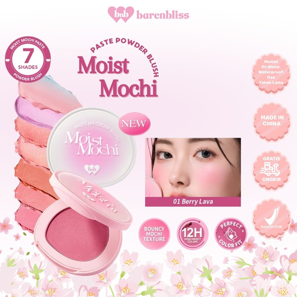 BNB BARENBLISS Moist Mochi Paste Powder Blush 12H Lasting Color Cream ...