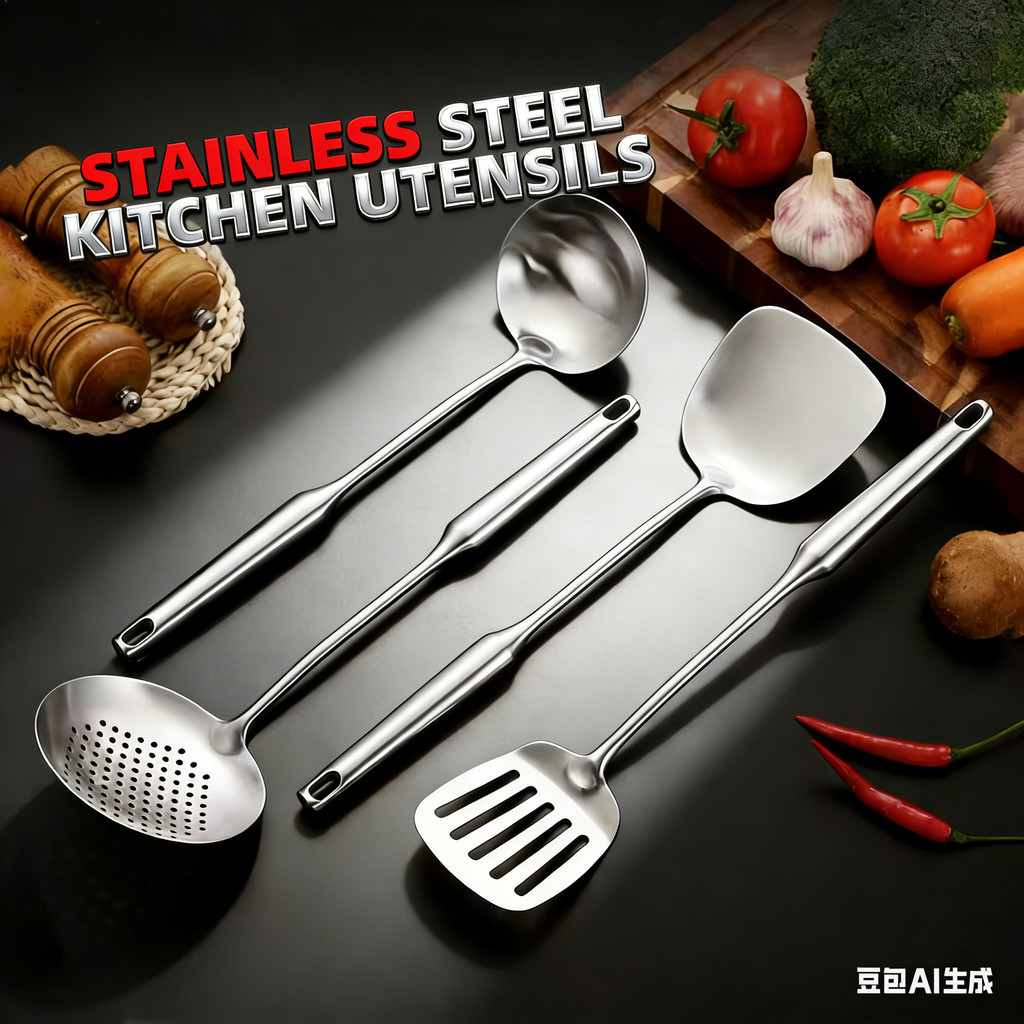 Stainless Steel Premium Cooking Utensils Set Kitchenware Soup Ladle ...