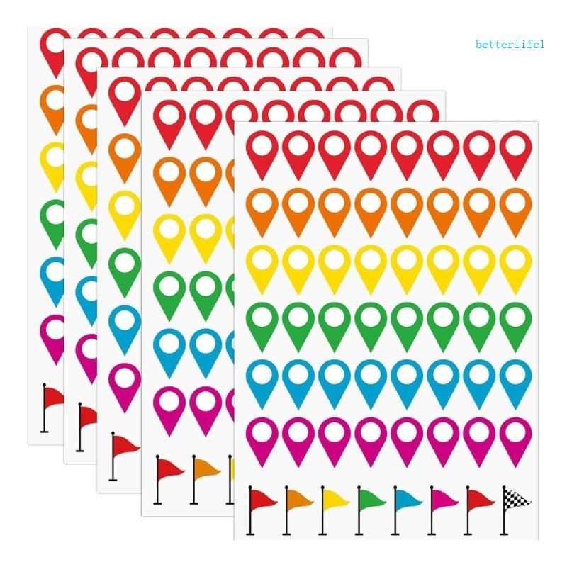 BTM Colorful Map Pointer Sticker Adhesive Map Indicators Label Map ...