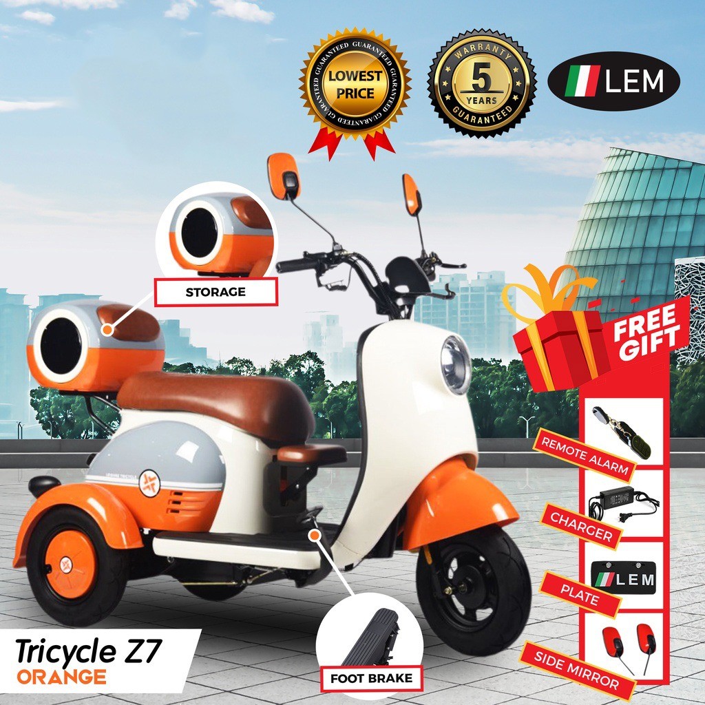 ★LEM★ NEW ELECTRIC TRICYCLE SCOOTER Z7/ Z12/ Z13 1200W -1700W | Shopee ...