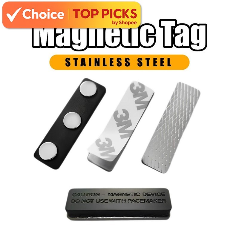 Strong Magnet Badge Holder | Tag Nama Magnet | Magnetic Tag Clip for ...