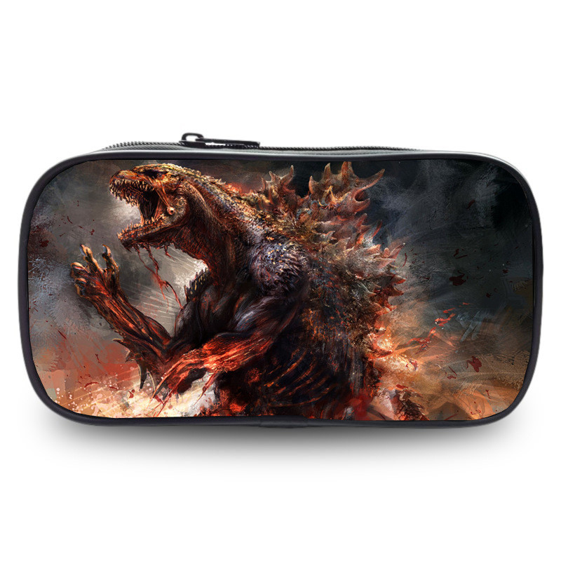Godzilla Cartoon Student Single-layer Canvas Pencil Case Children's ...