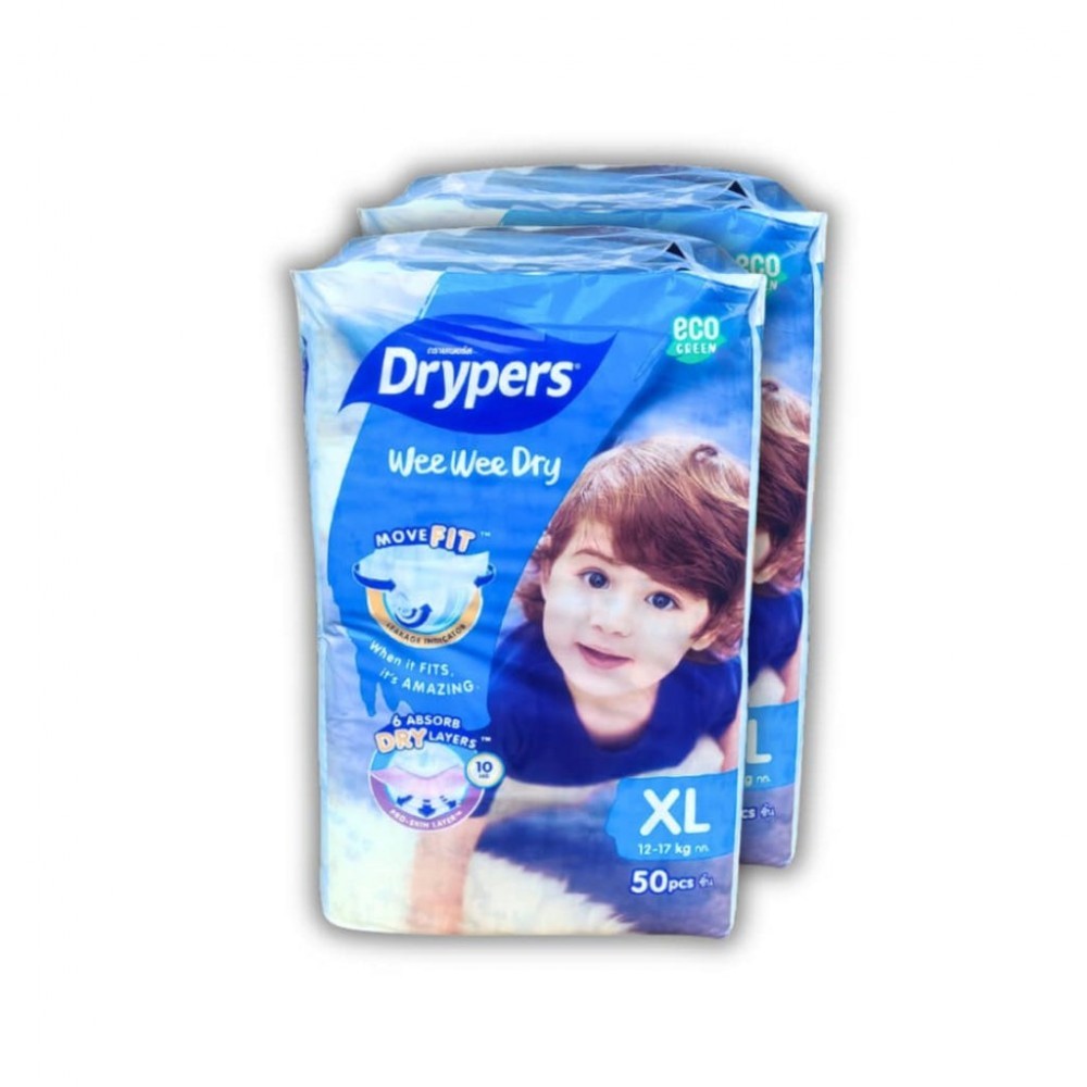 Drypers Wee Wee Dry Baby Diapers Mega Twin Pack Bundle (Tape) 2x(S80 ...
