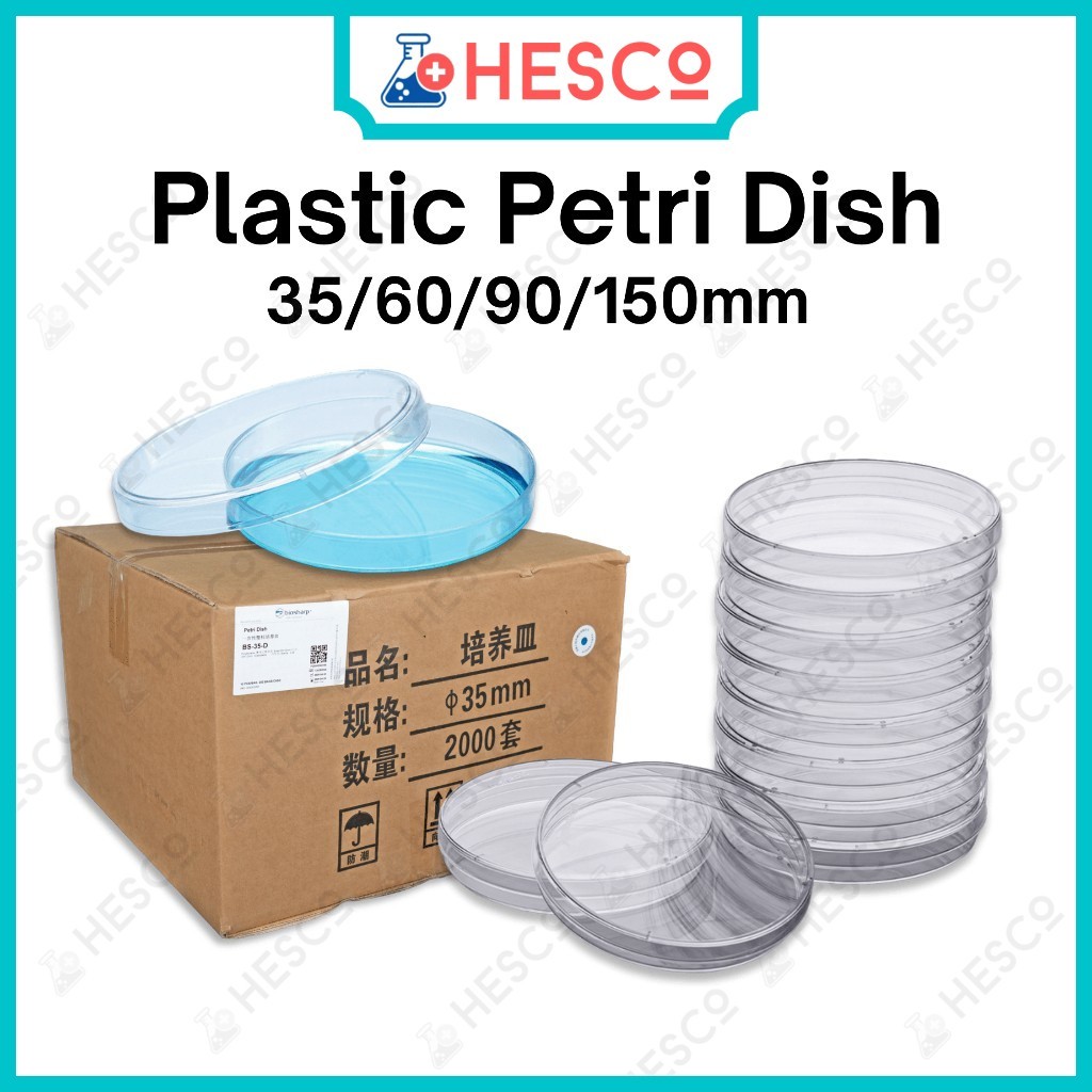 Petri Dish Plastic Sterile — 60mm 90mm 150mm, Piring Petri Plastik ...