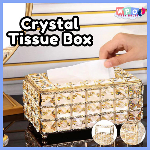 Europe Style Luxury Crystal Tissue Box Paper Towel Crystal Storage Box ...