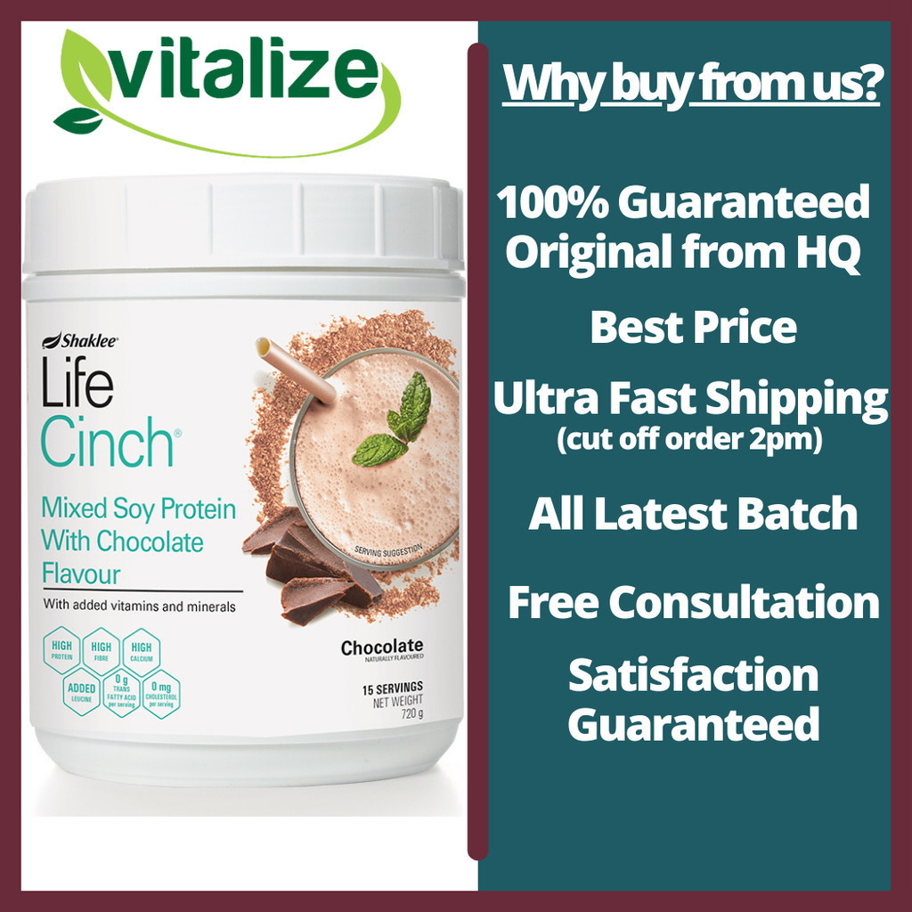 (Exp: Nov 2026) Life Cinch Mixed Soy Protein Chocolate Shake 720g FULL ...