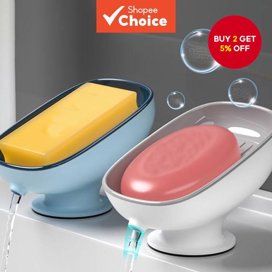 Light Luxury Hole-Free Soap Box: Movable Water-Draining Suction Disc ...
