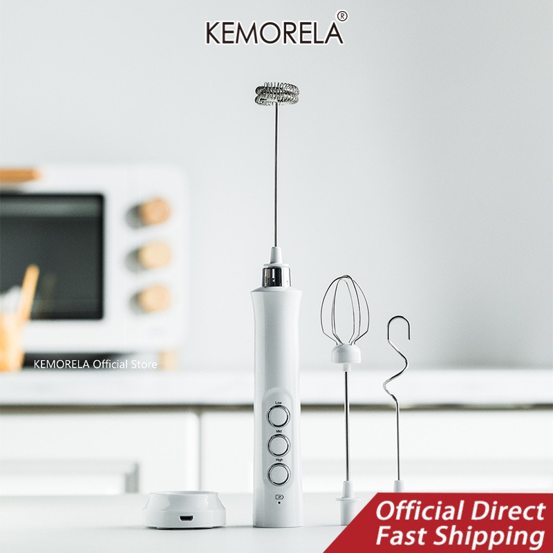 KEMORELA 3 In 1 Portable Rechargeable Electric Milk Frother Foam Maker ...
