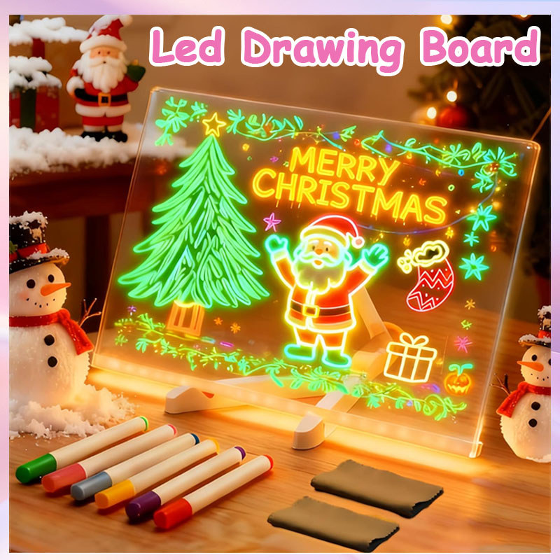 Luminous LED Drawing Board with Pen Light Up Acrylic Writing Board ...