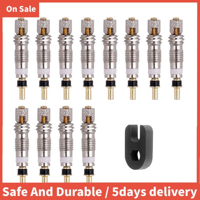 12PCS Presta Valve Brass Core Tool Road Bike Tubes Repair Tire Service ...