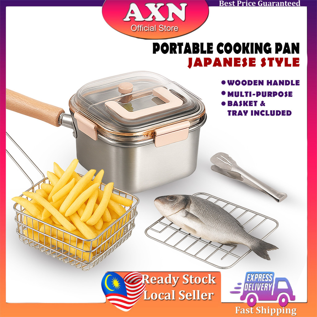 Axn Japanese Style Periuk Masak Stainless Steel Square Frying Pan Milk ...