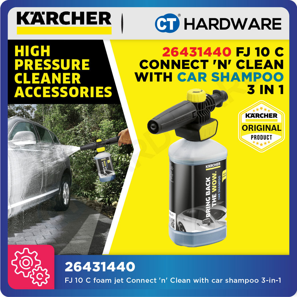 KARCHER 26431440 FJ10C FOAM JET CONNECT 'N' CLEAN WITH CAR SHAMPOO 3-IN ...